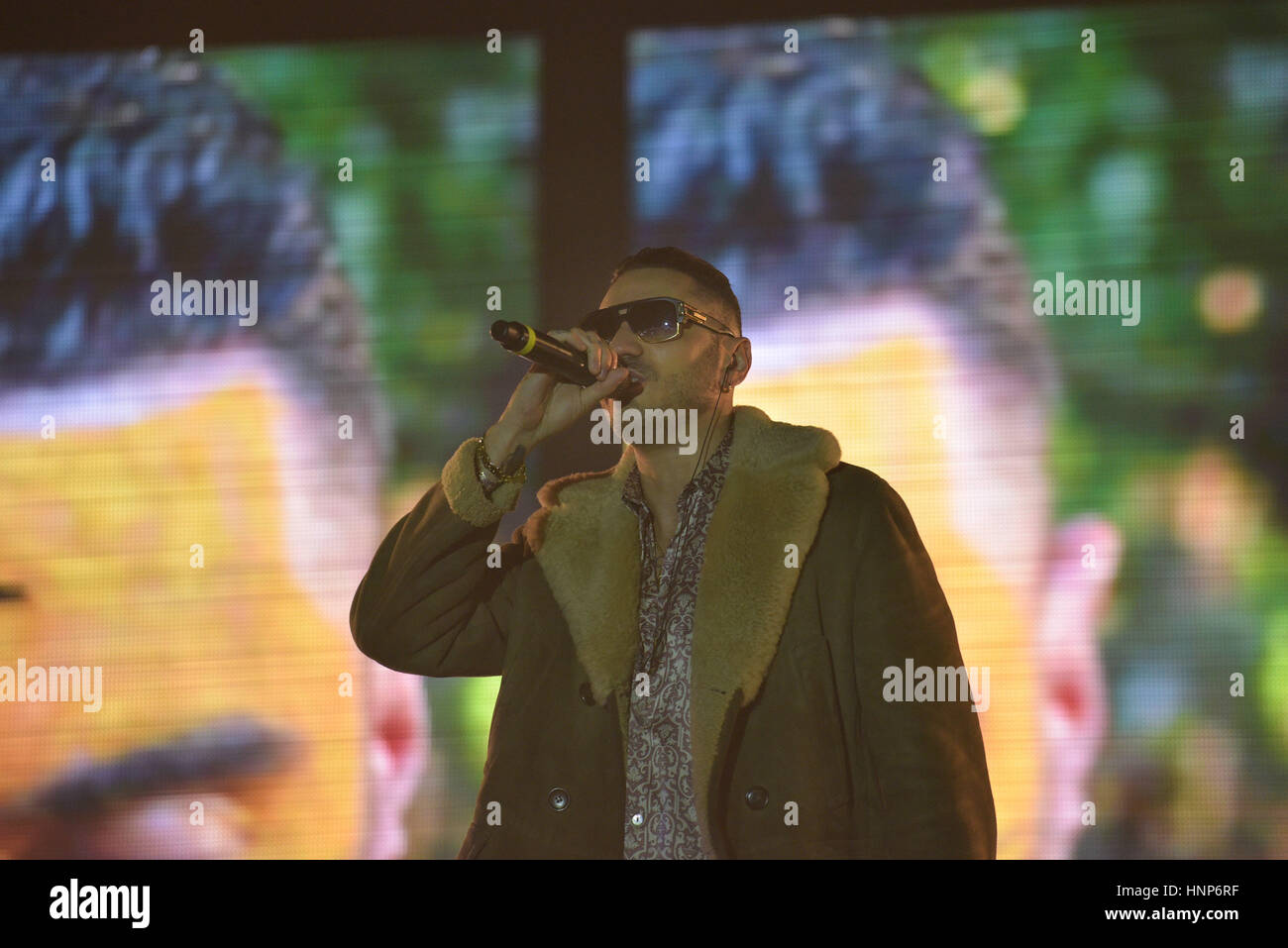 Napoli, Italy. 14th Feb, 2017. Marracash an Italian rapper and ...