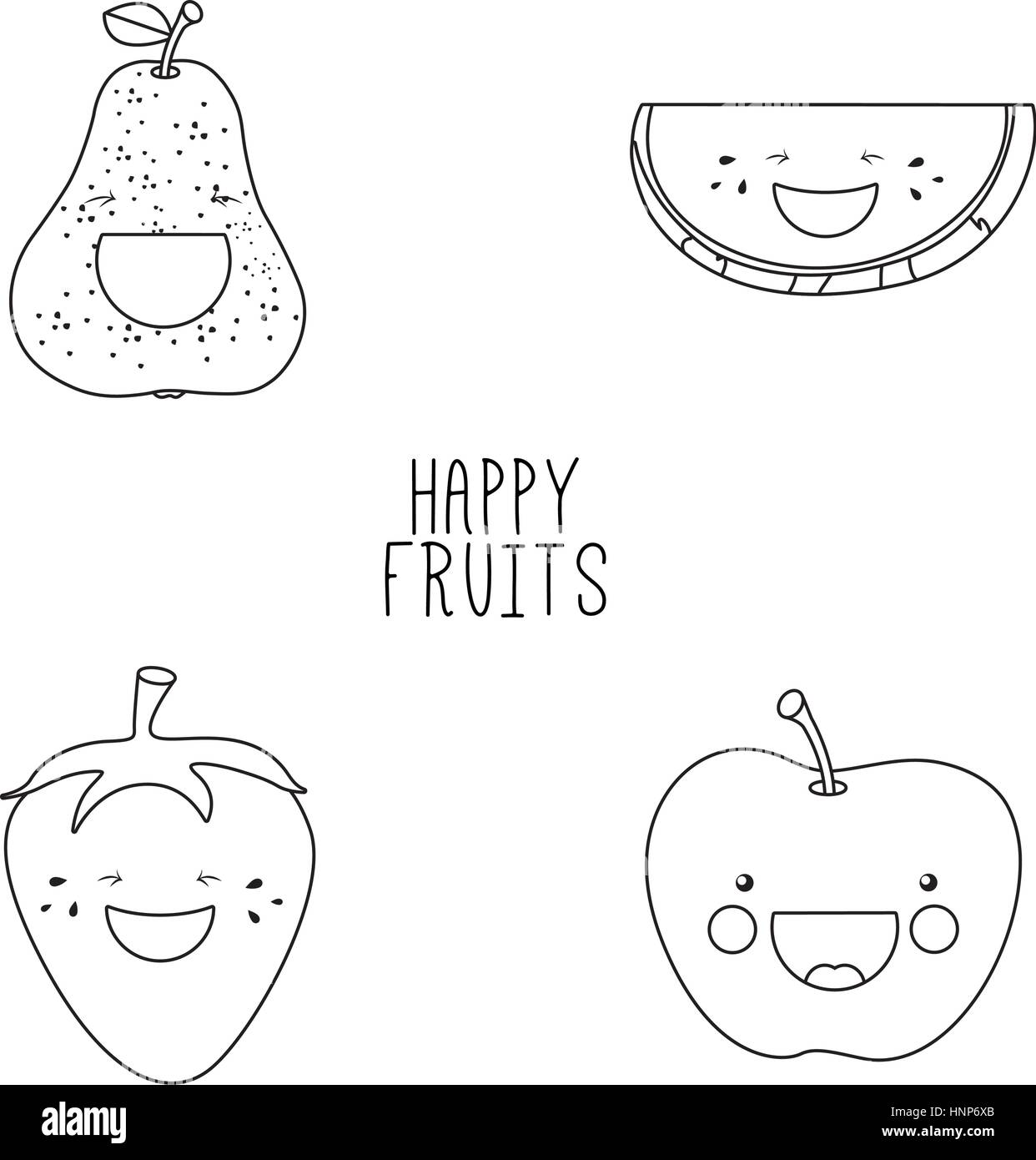 Line drawing fruits Stock Vector Image & Art - Alamy