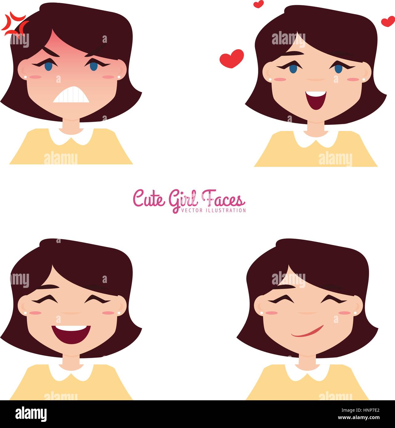 girl Expression Faces Stock Vector Image & Art - Alamy