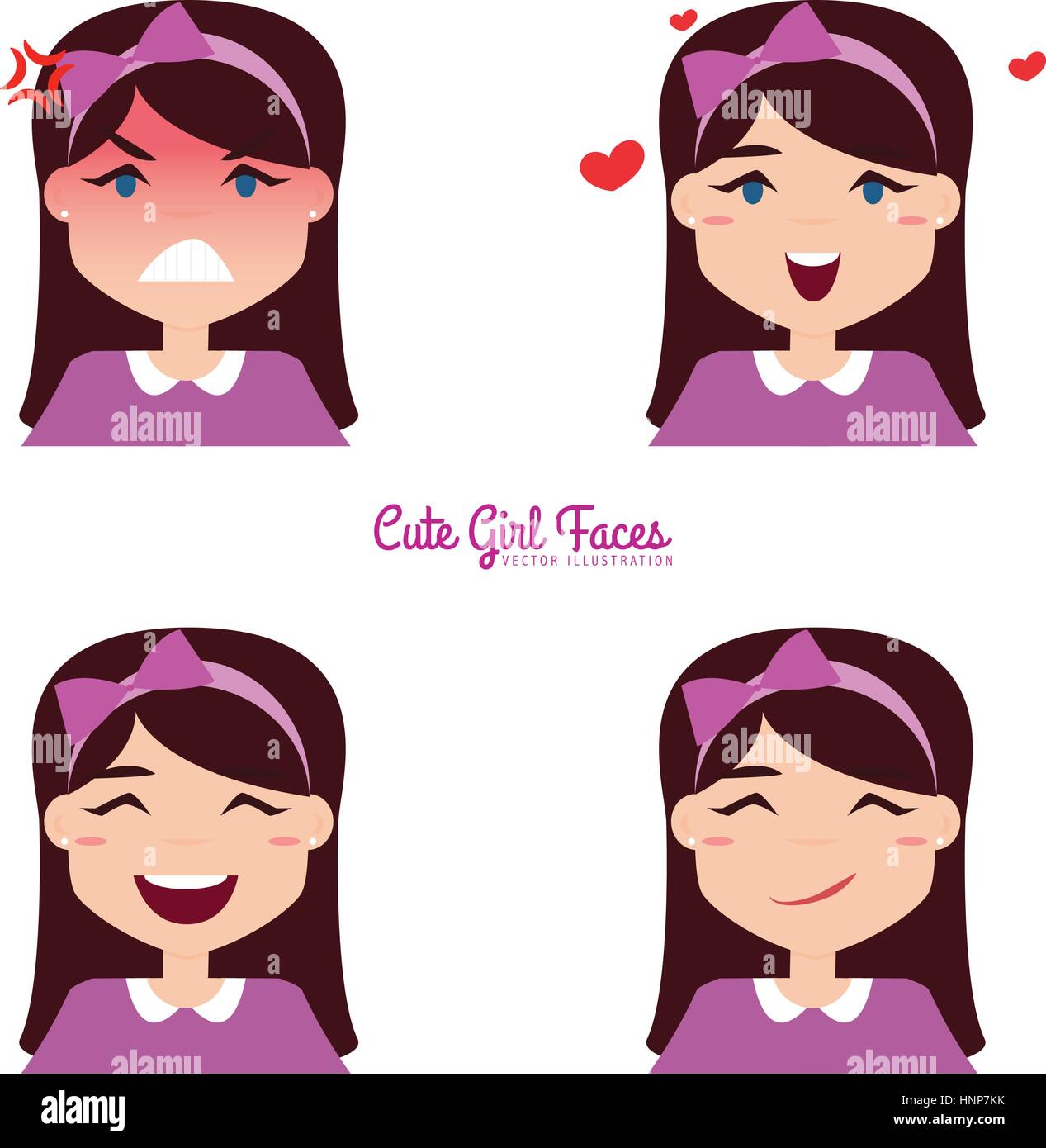 girl Expression Faces Stock Vector Image & Art - Alamy