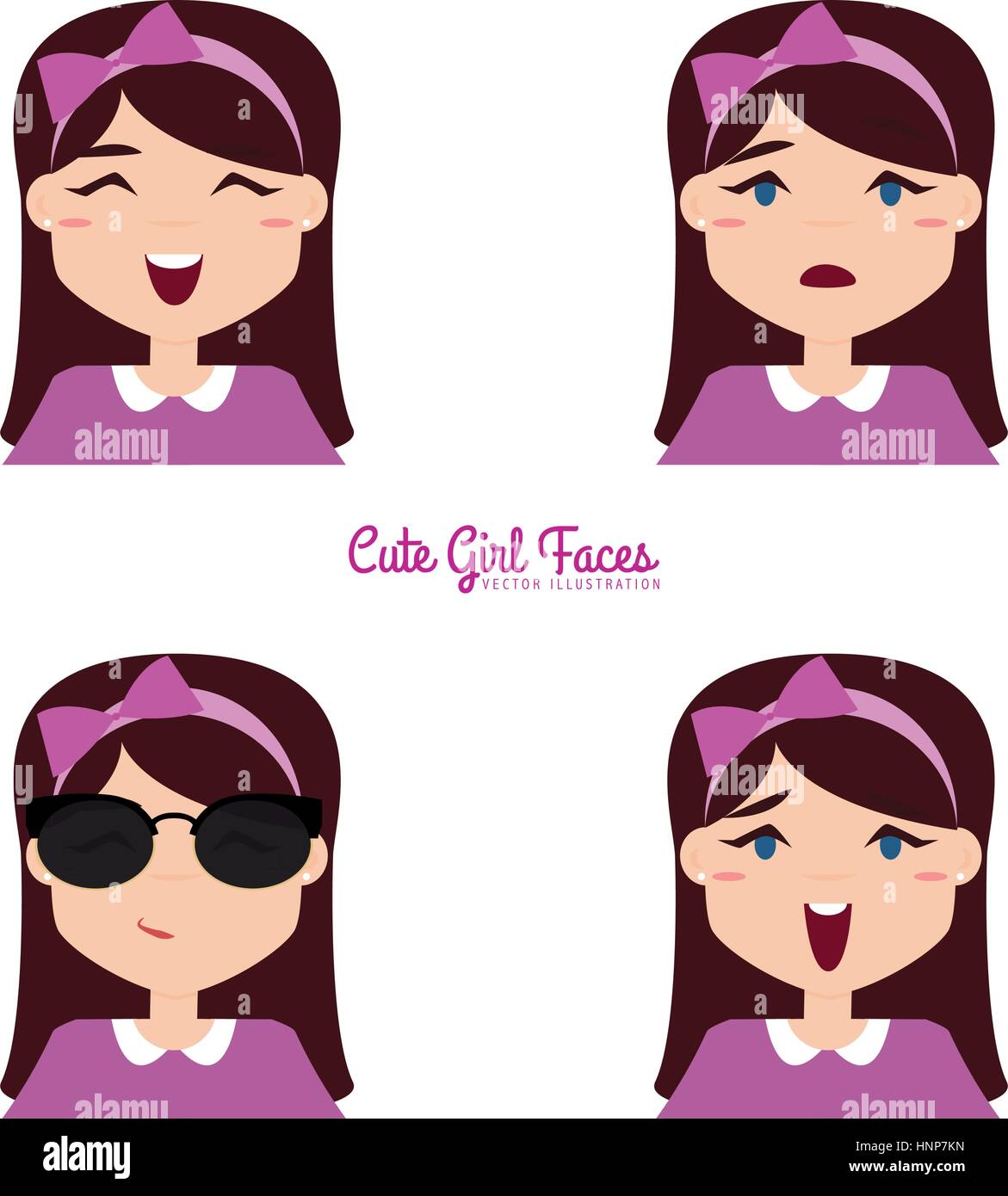 girl Expression Faces Stock Vector Image & Art - Alamy