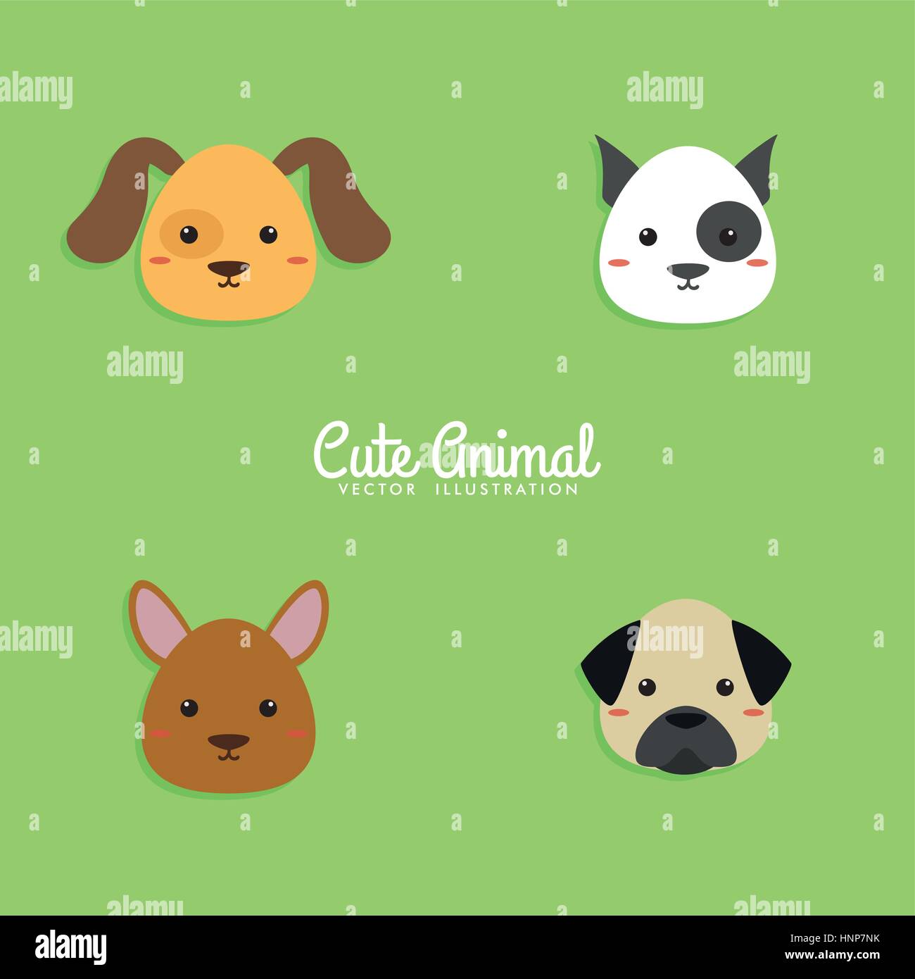 Dog Cartoon faces Stock Vector Image & Art - Alamy