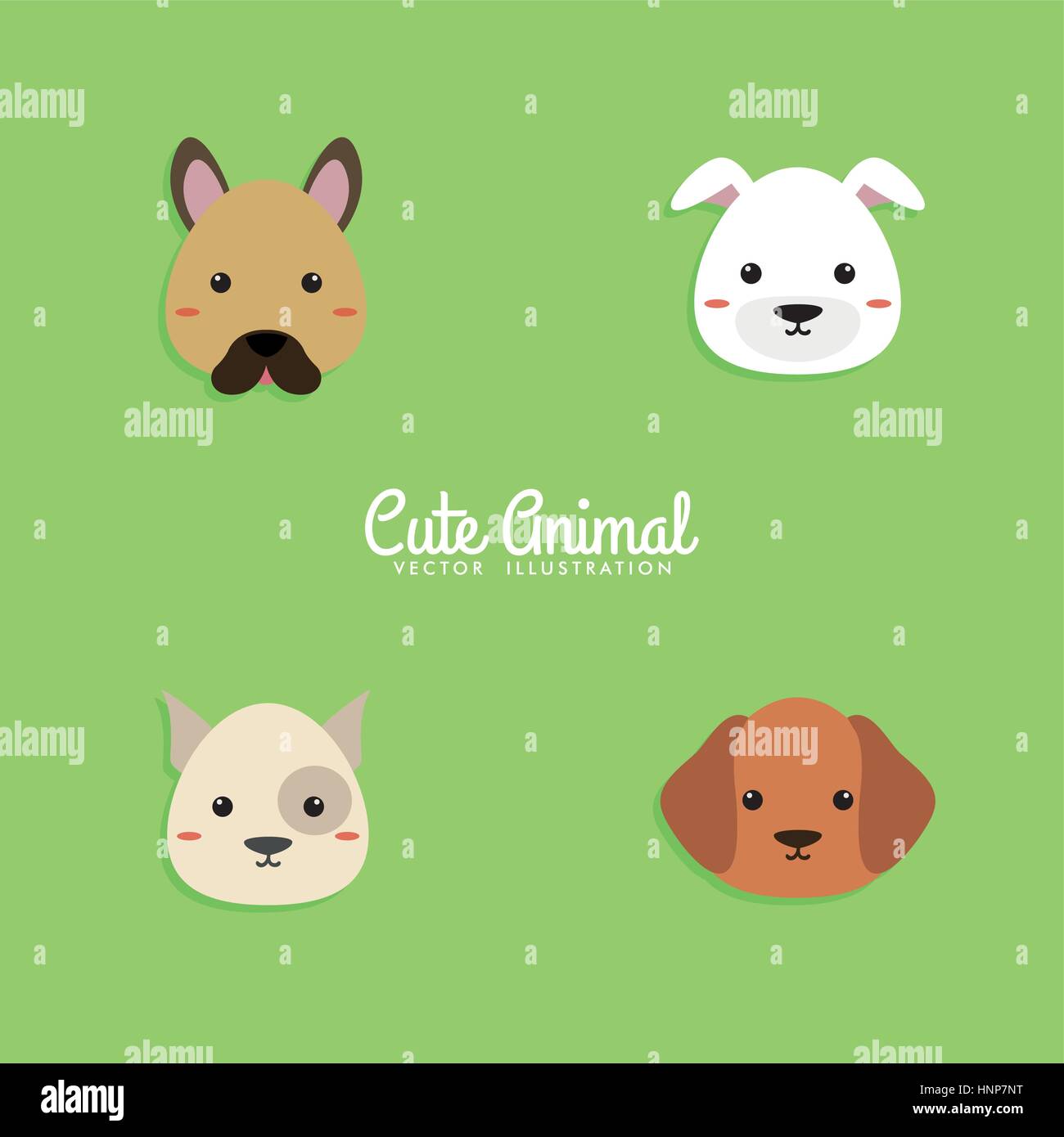 Dog Cartoon faces Stock Vector Image & Art - Alamy