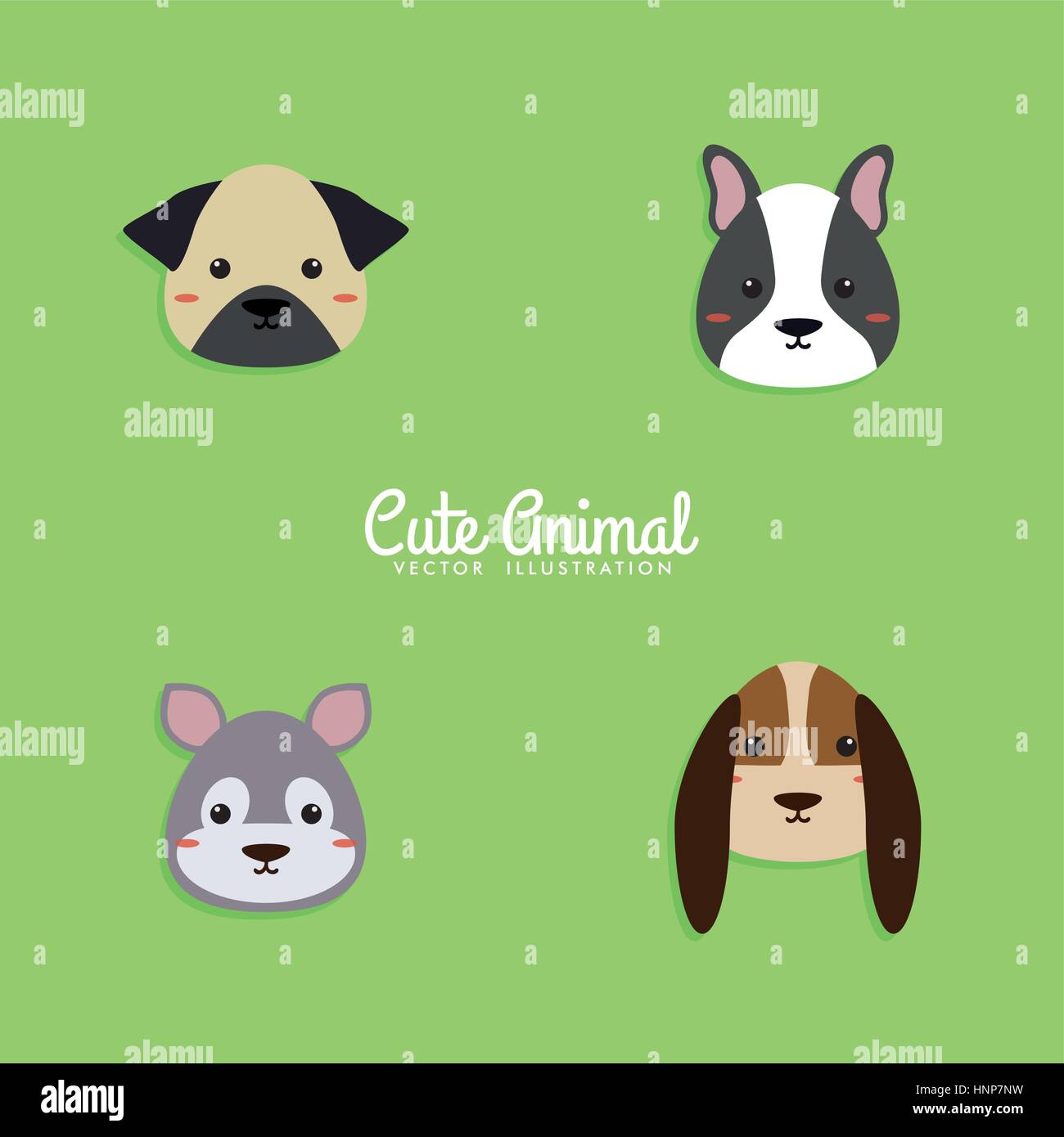 Dog Cartoon faces Stock Vector Image & Art - Alamy