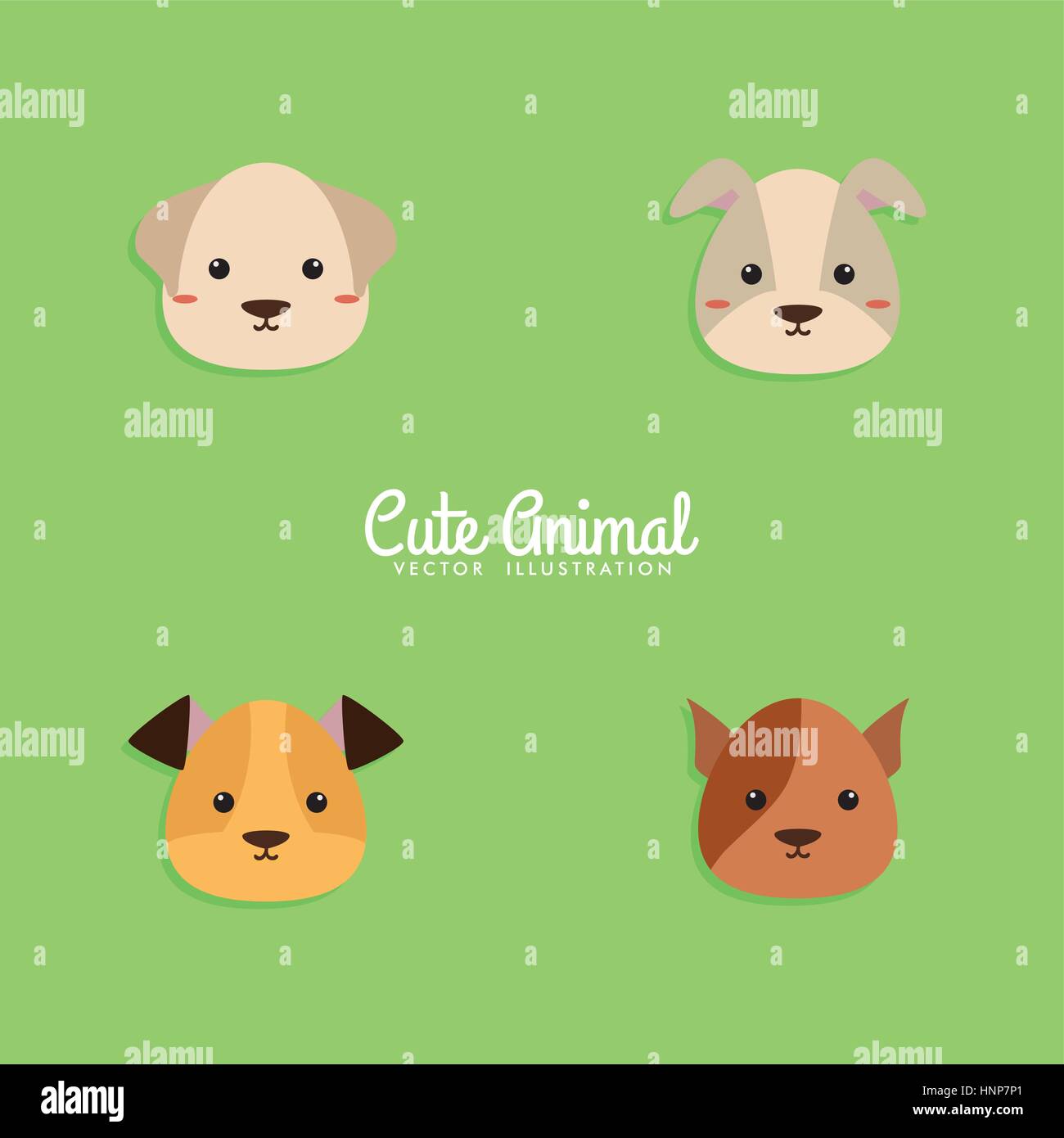Dog Cartoon faces Stock Vector Image & Art - Alamy