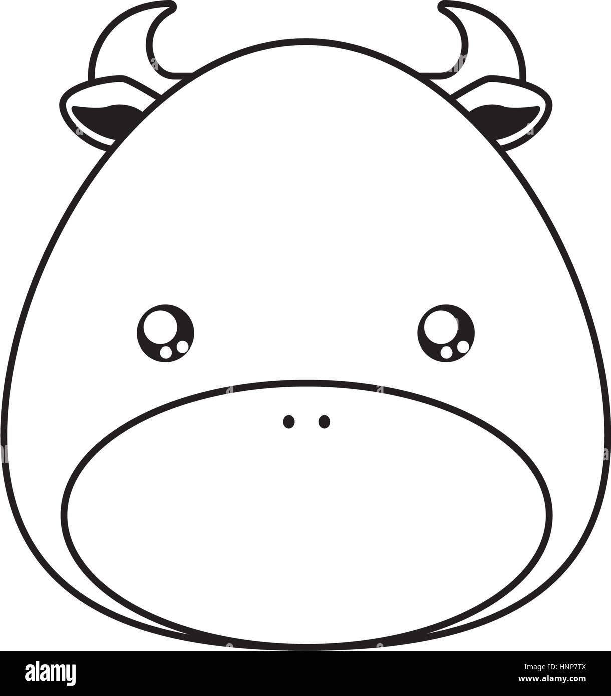 Bull Drawing Face Stock Vector Image & Art - Alamy