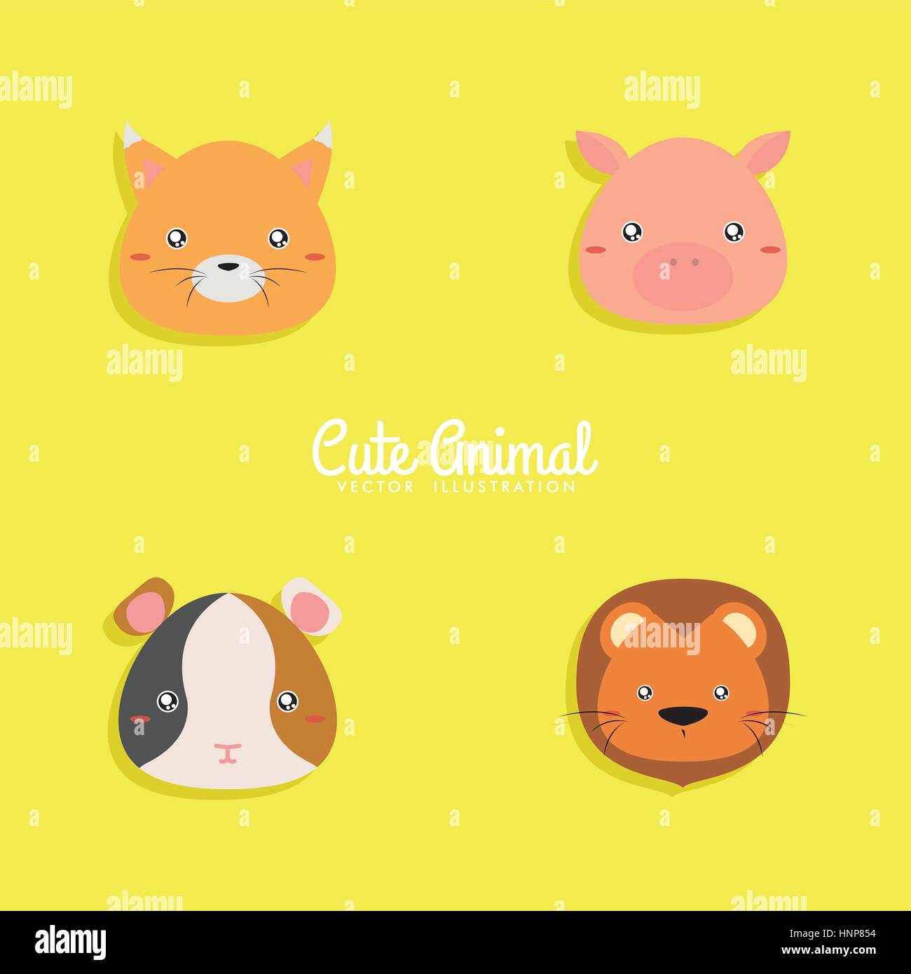 Cartoon animals face Stock Vector Image & Art - Alamy