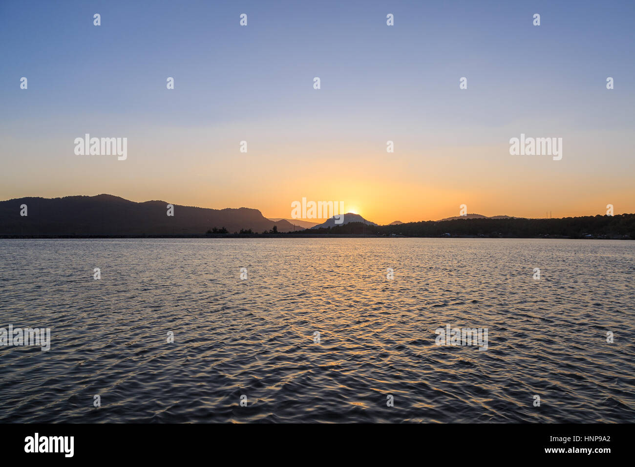 Ula lake during sunset Stock Photo - Alamy