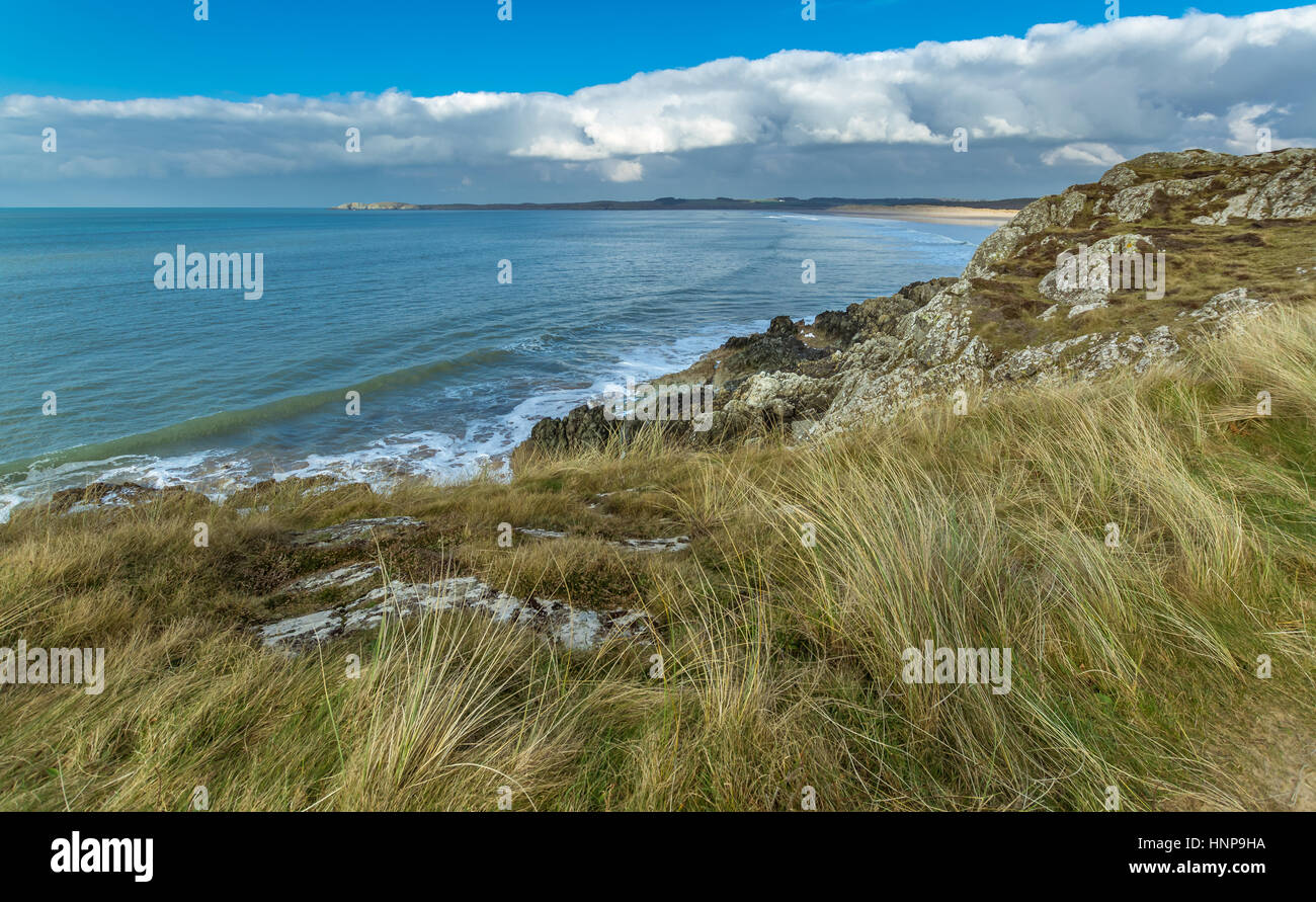 Surfing waves at Llanddwyn Island, Anglesey Stock Photo - Alamy
