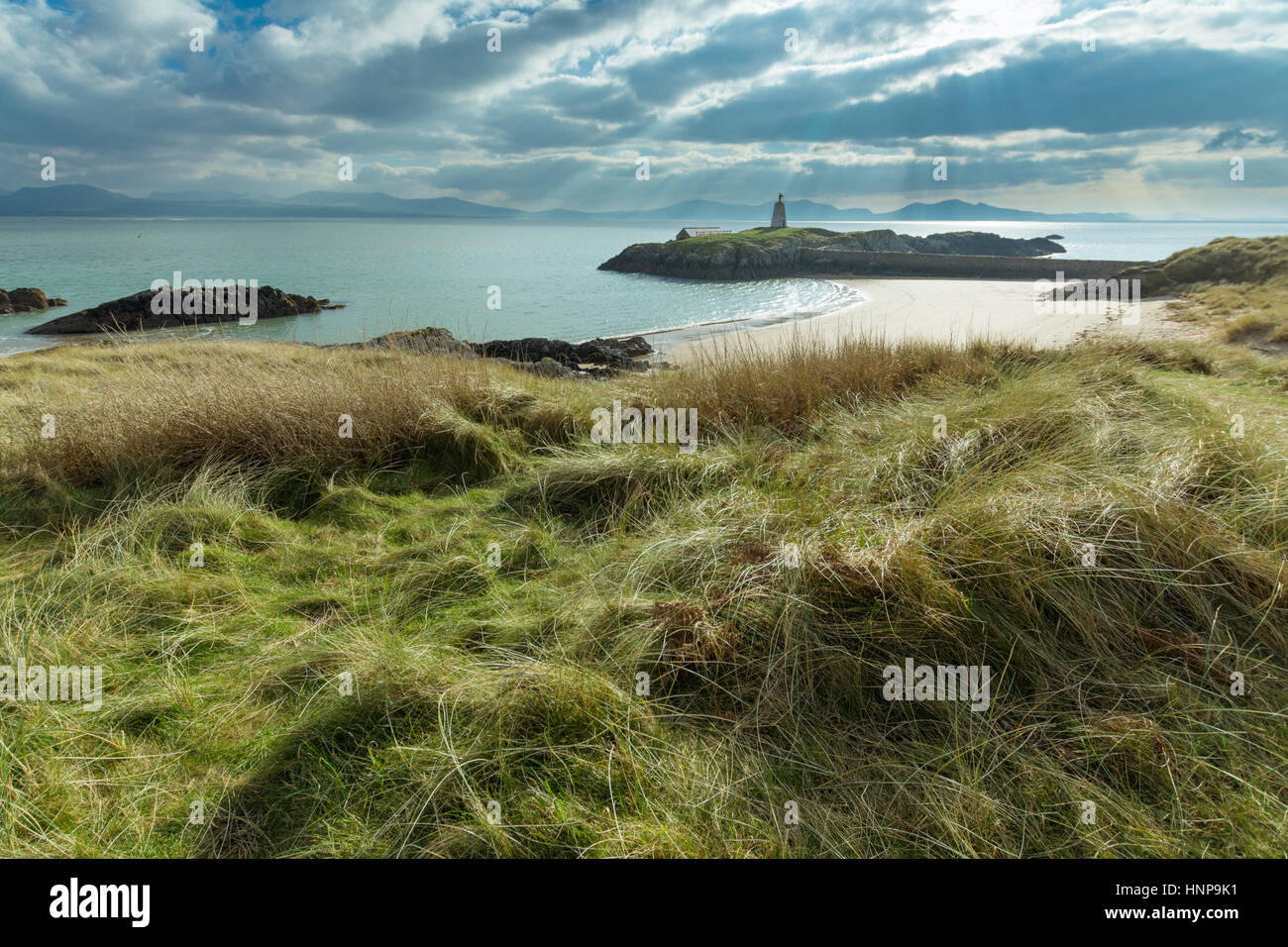 View of Twr Bach Lighthouse on Llanddwyn Island, Anglesey Stock Photo ...