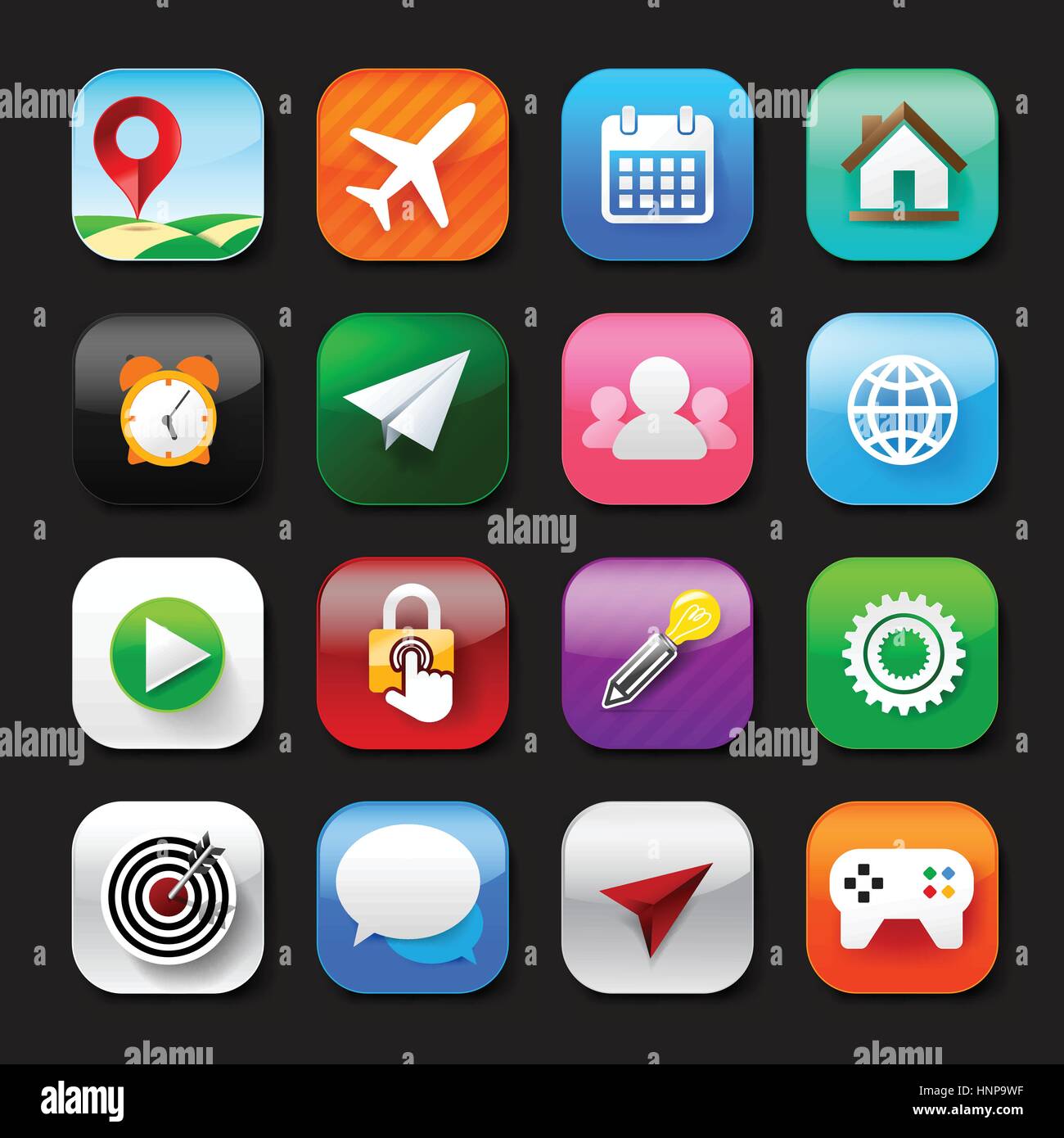 Social media icons set texture hi-res stock photography and images - Alamy