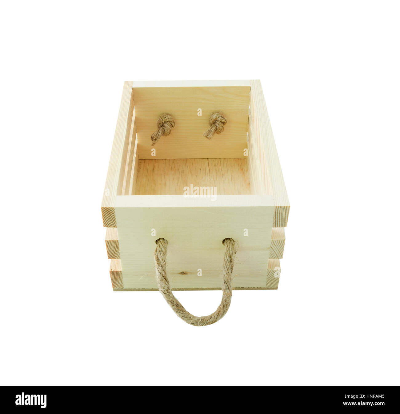 Empty wood box isolated on white background with clipping path Stock ...