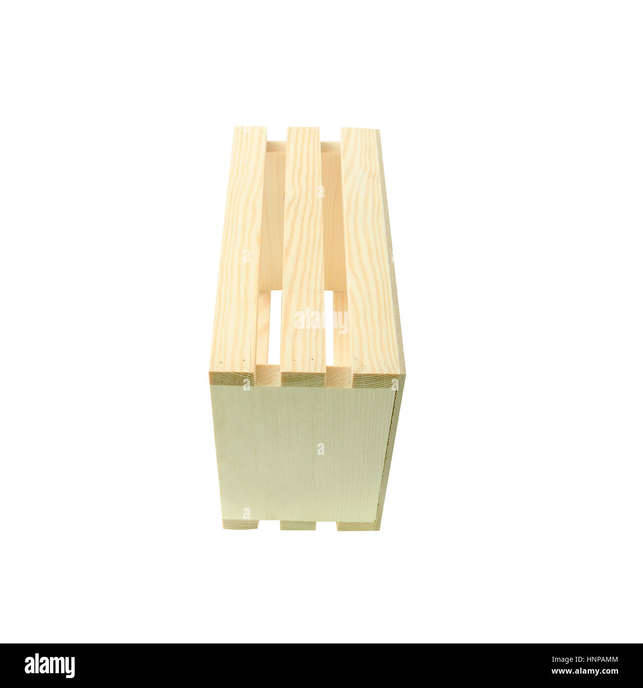 Empty wood box isolated on white background with clipping path Stock ...