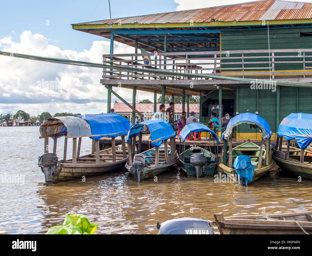 Tabatinga, Brazil - May 05, 2016: A Huge traffic of different types of ...
