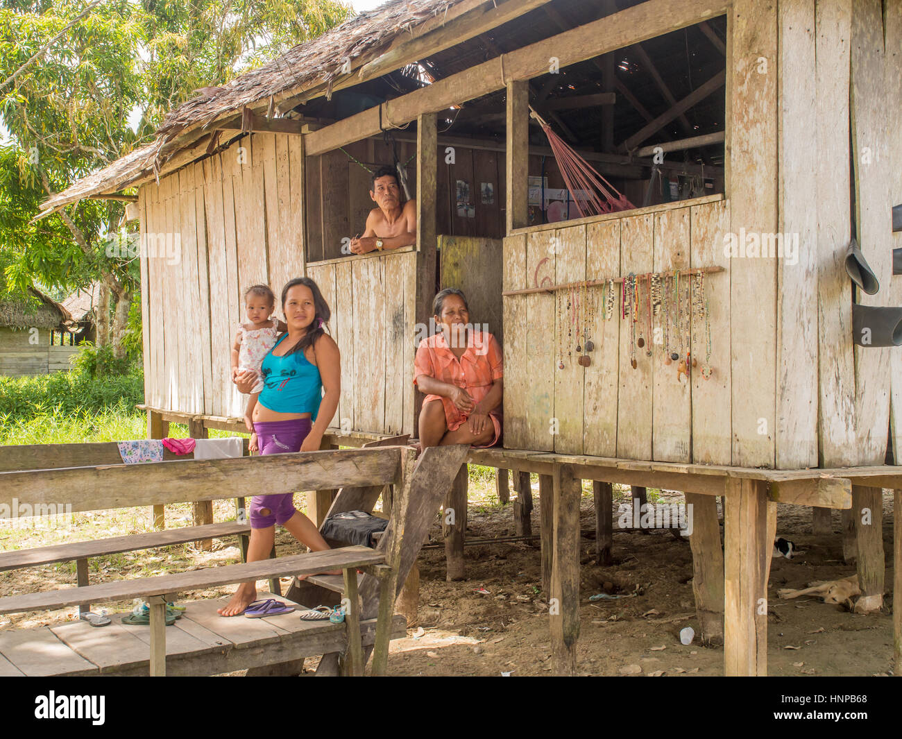 Santa Rita, Peru - May 6, 2016: Small village in the amazons jungle ...