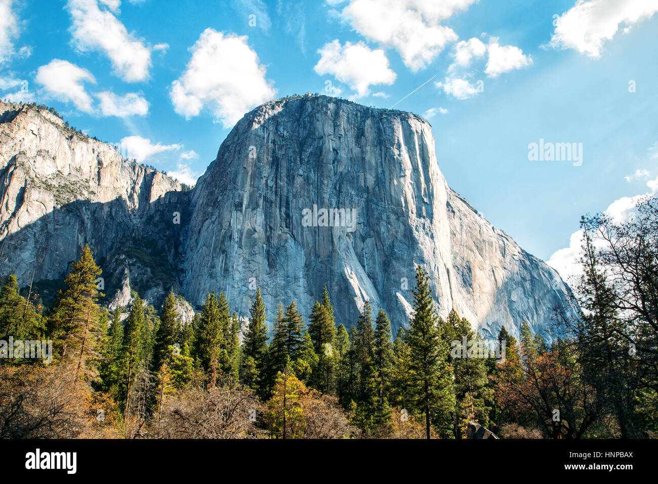 View of El Capitan and Half Dome as seen from below Stock Photo - Alamy