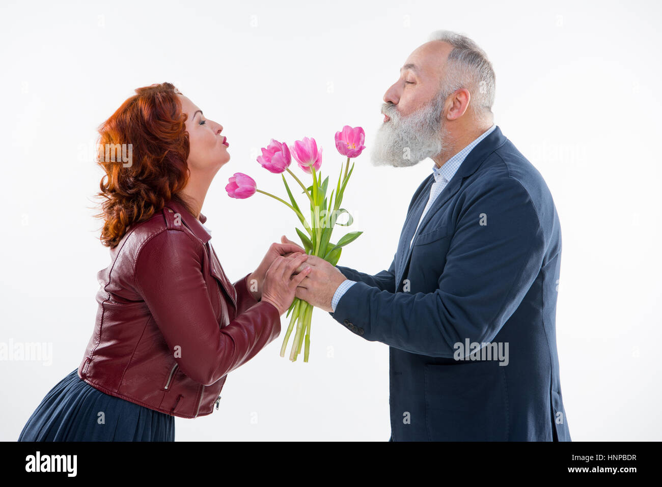 Senior man bouquet flowers hi-res stock photography and images - Alamy
