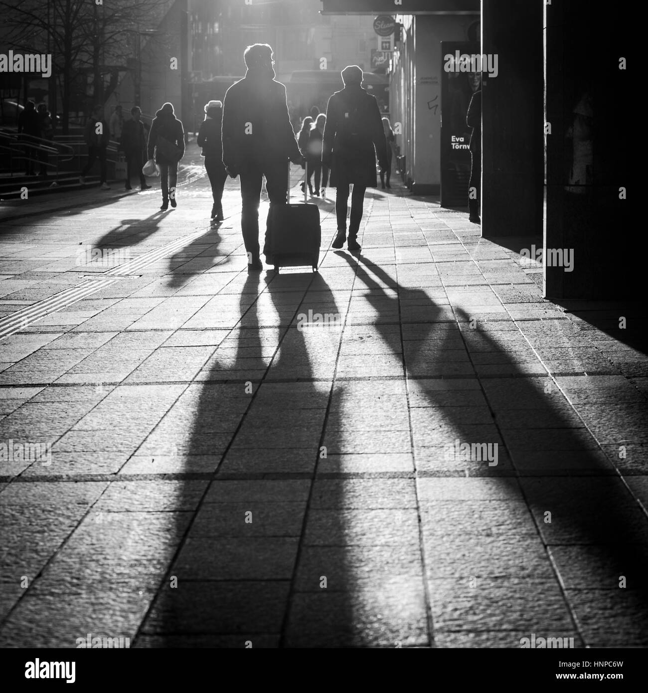 People pedestrians in background Black and White Stock Photos & Images ...
