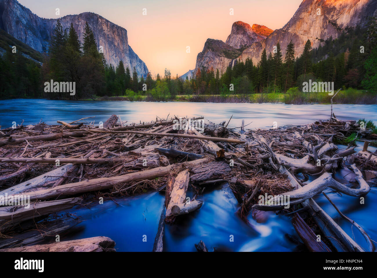 scenic view of El Capital and Cathedral cliff with river foreground ...