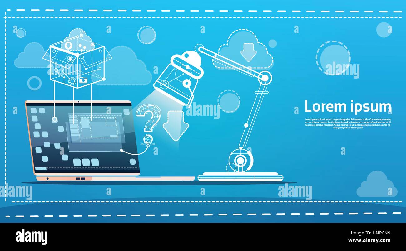 Laptop Computer Chat Social Network Communication Concept Stock Vector ...