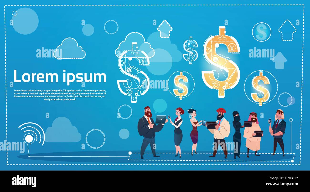 Business People Group Using Gadget Modern Smart Devices Money Finance ...