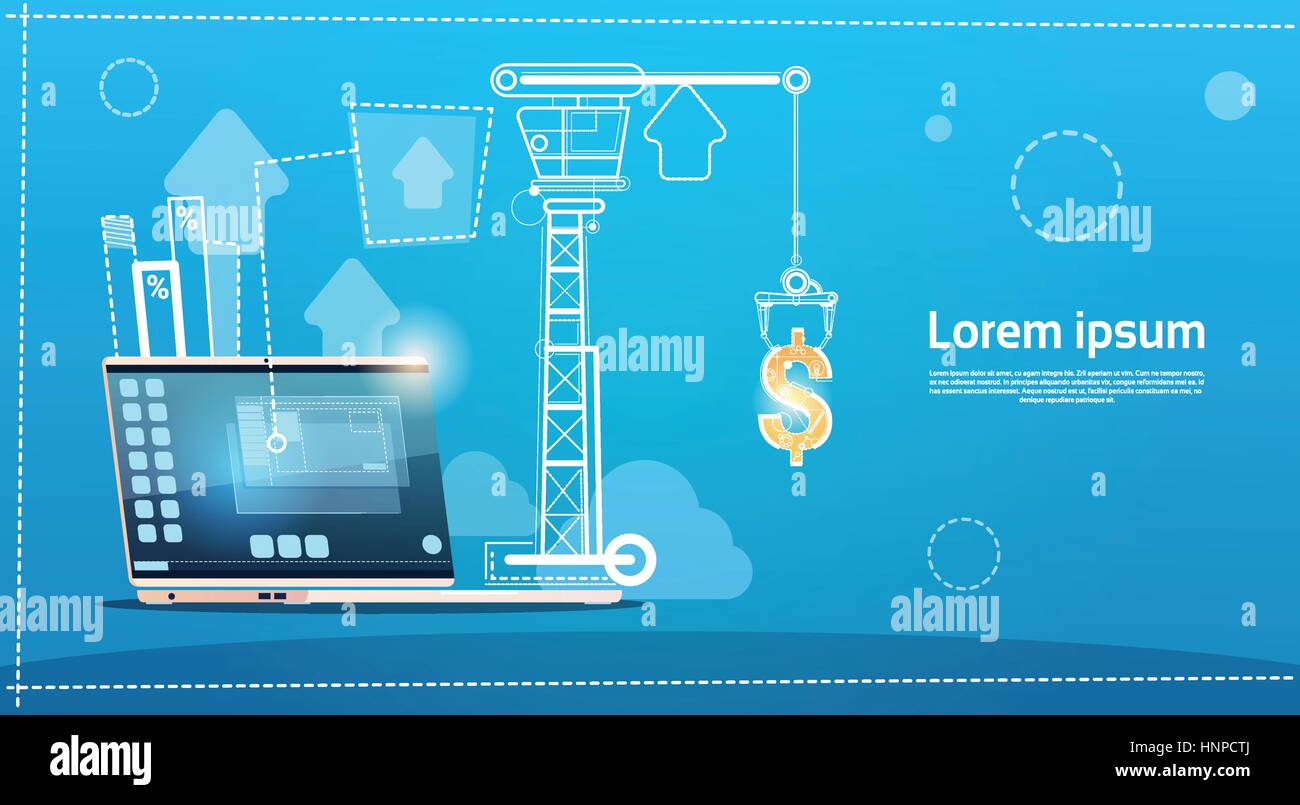 Business growth concept computer Stock Vector Images - Alamy