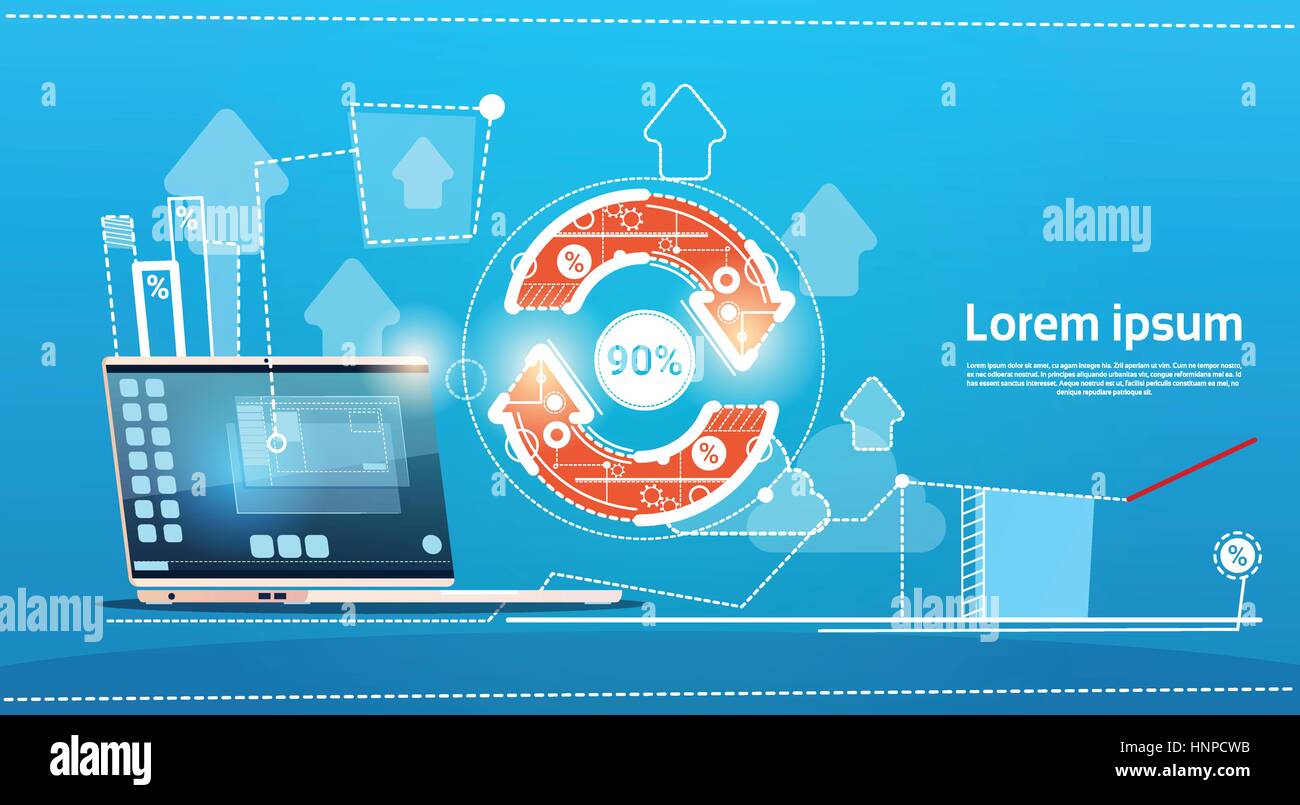 Laptop Computer Update Arrow Finance Success Concept Stock Vector Image ...