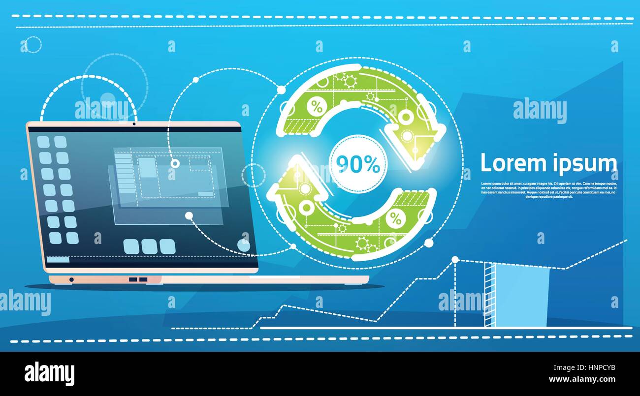 Laptop Computer Update Arrow Finance Success Concept Stock Vector Image ...