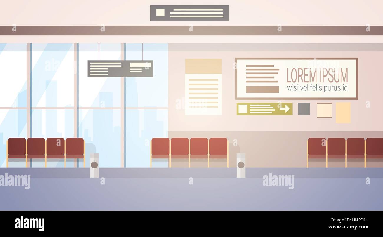 Airport Waiting Hall Departure Terminal Interior Check In Stock Vector ...