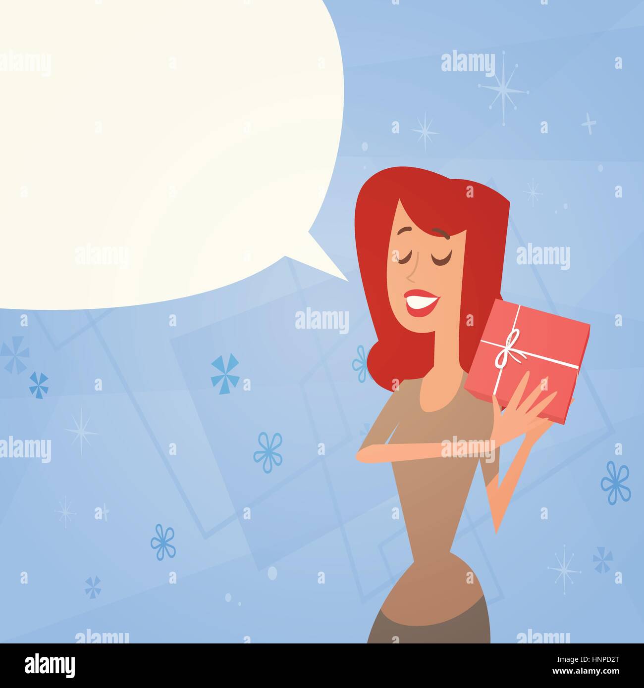 Happy woman holding bubble Stock Vector Images - Alamy