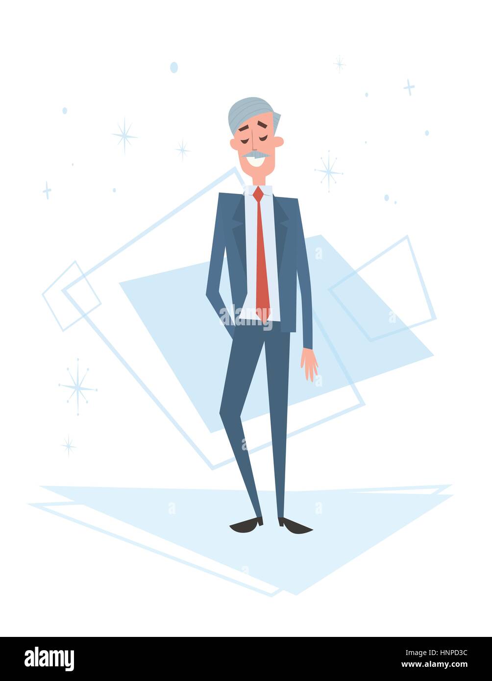 Senior Business Man Human Resources, Businessman Cartoon Character Full ...