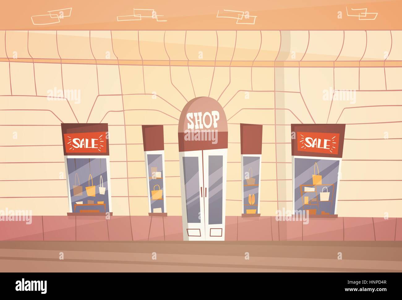 Shopping center view Stock Vector Images - Alamy