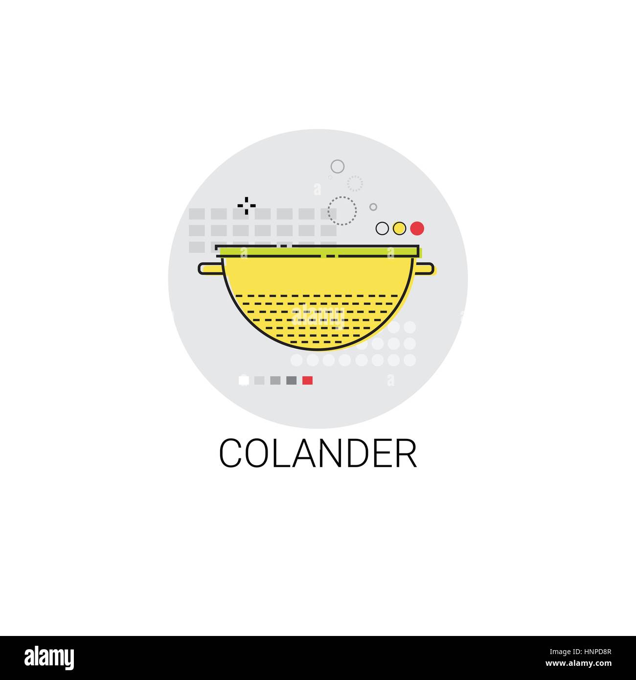 Colander Cooking Utensils Kitchen Equipment Appliances Icon Stock ...