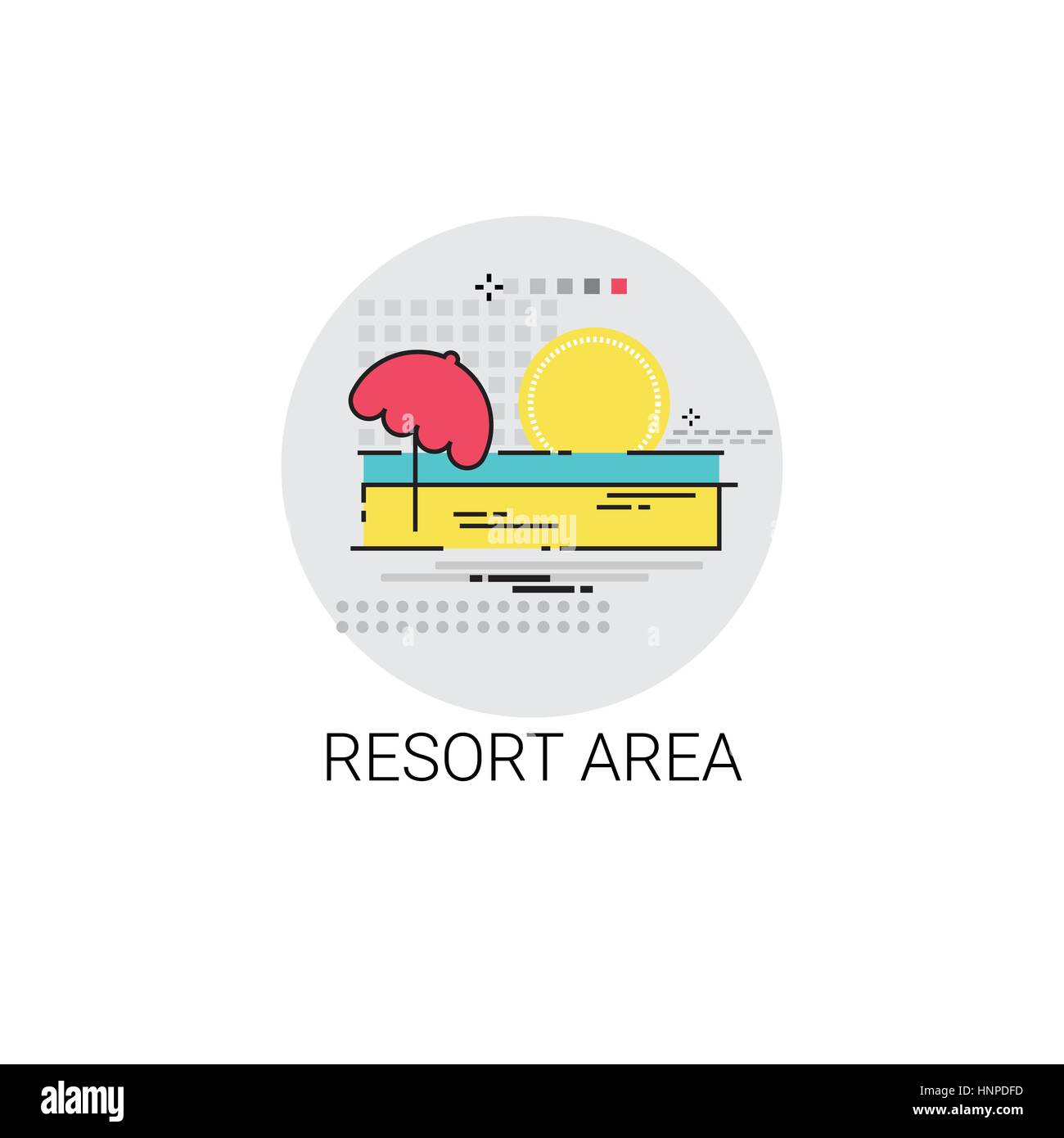 Resort Area Holiday Vacation Destination Icon Stock Vector Image & Art ...