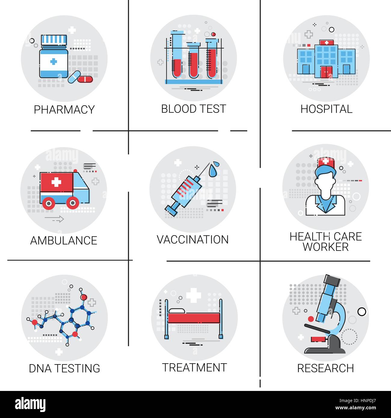 Treatment Hospital Doctors Clinic Medical Icon Set Stock Vector Image ...