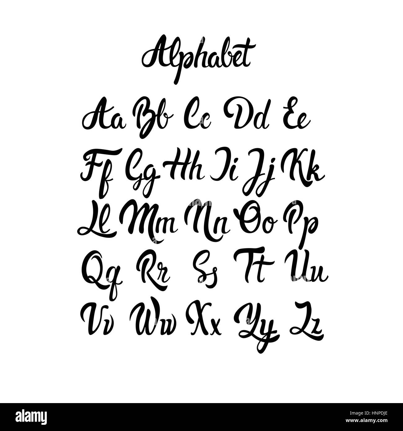 Alphabet Letters Collection Text Lettering Set Vector Illustration ...