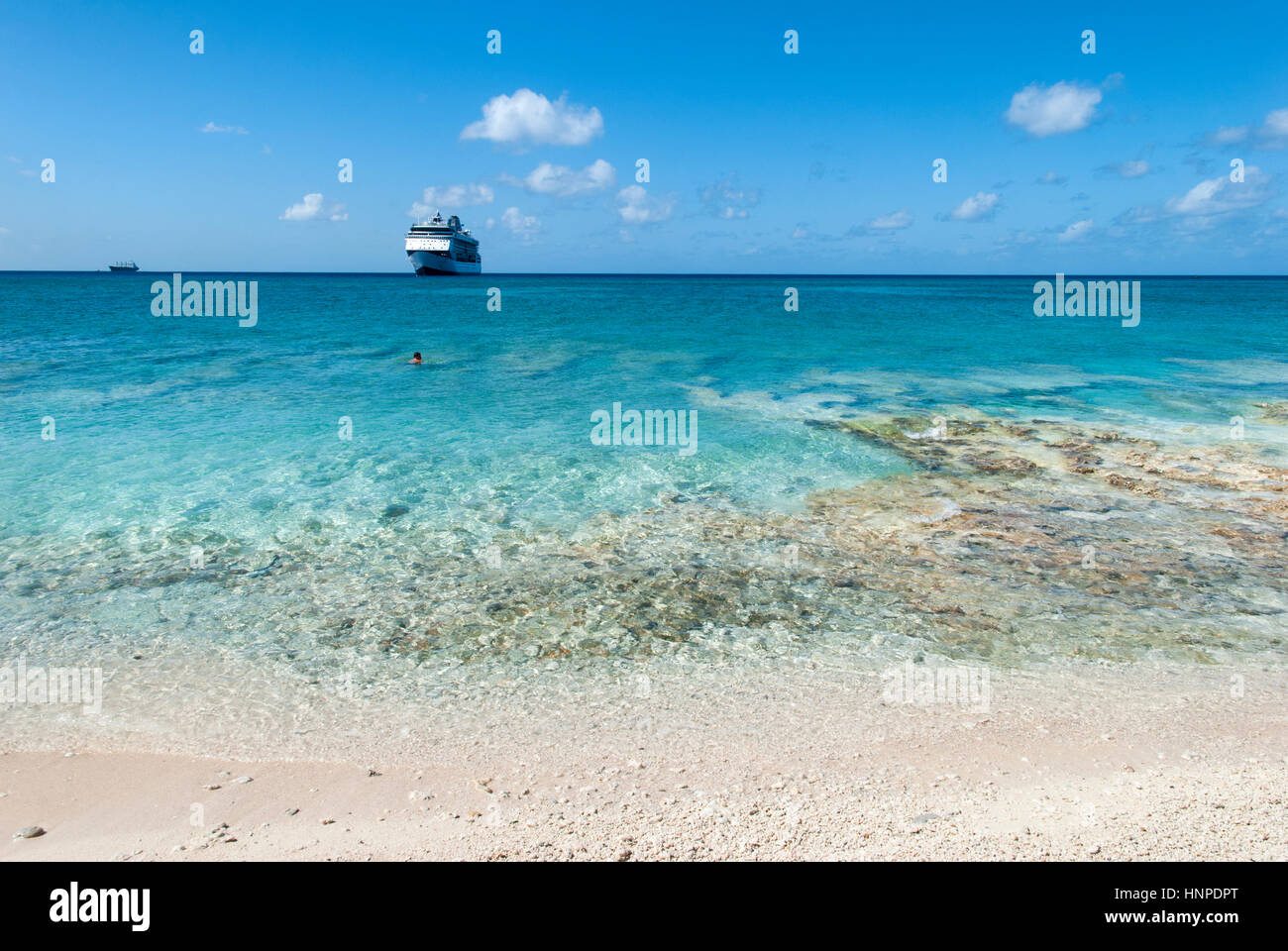 Transparent waters of Seven Mile Beach of Grand Cayman island (Cayman ...