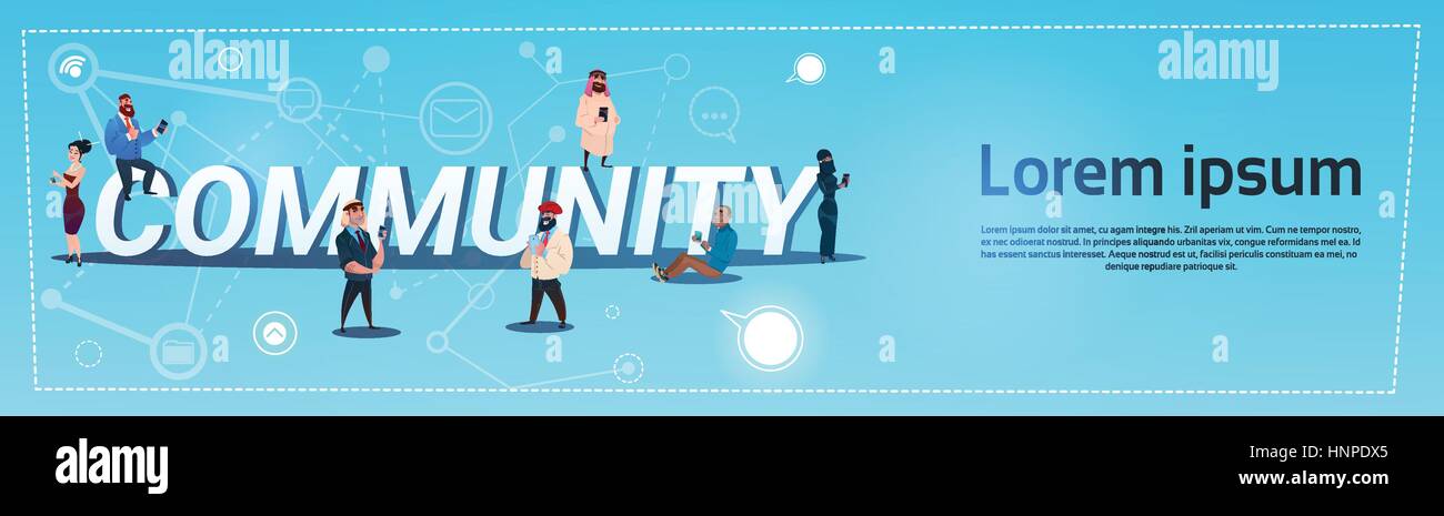 People Group With Gadgets Community Social Network Communication ...