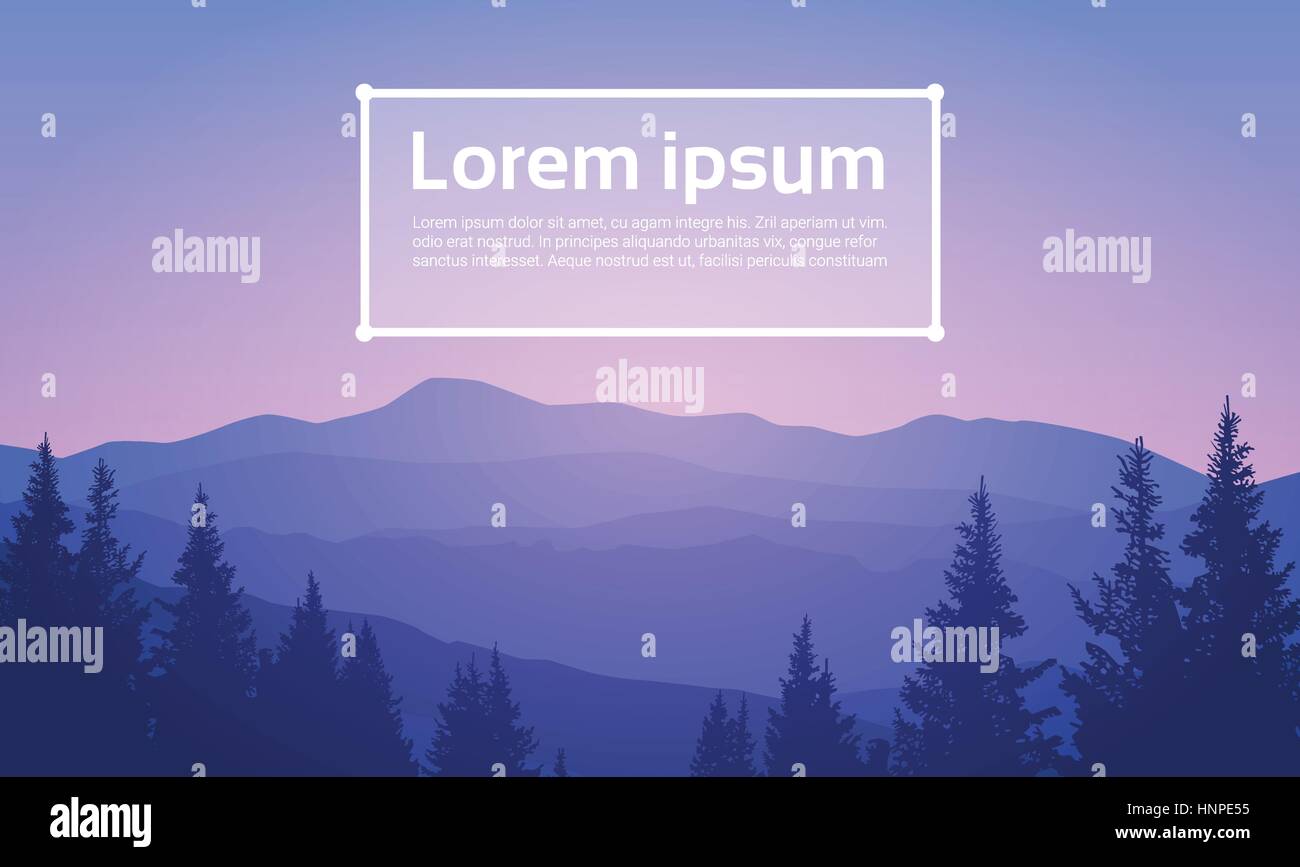 Summer Landscape Mountain Forest Sky Woods Stock Vector Image & Art - Alamy