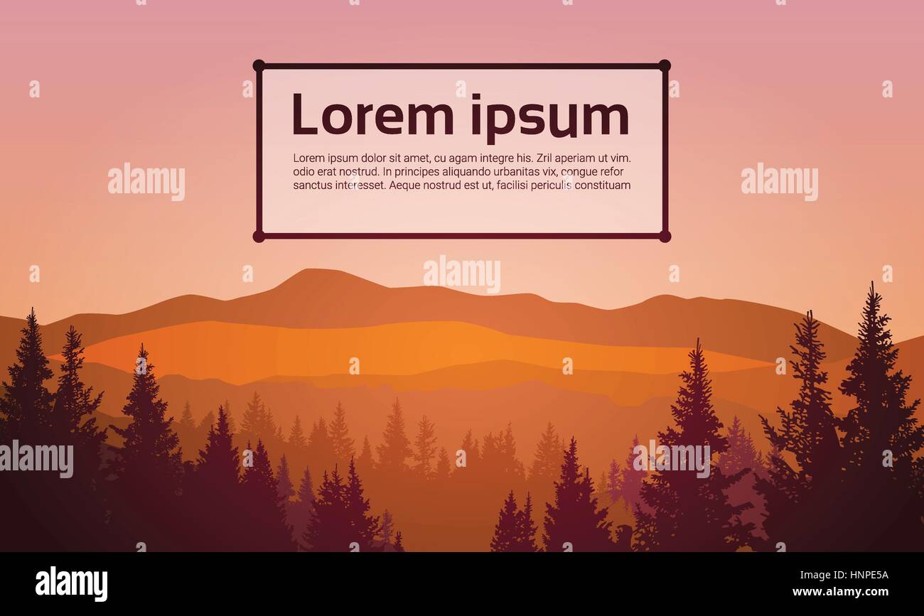 Summer Landscape Mountain Forest Sky Woods Stock Vector Image & Art - Alamy