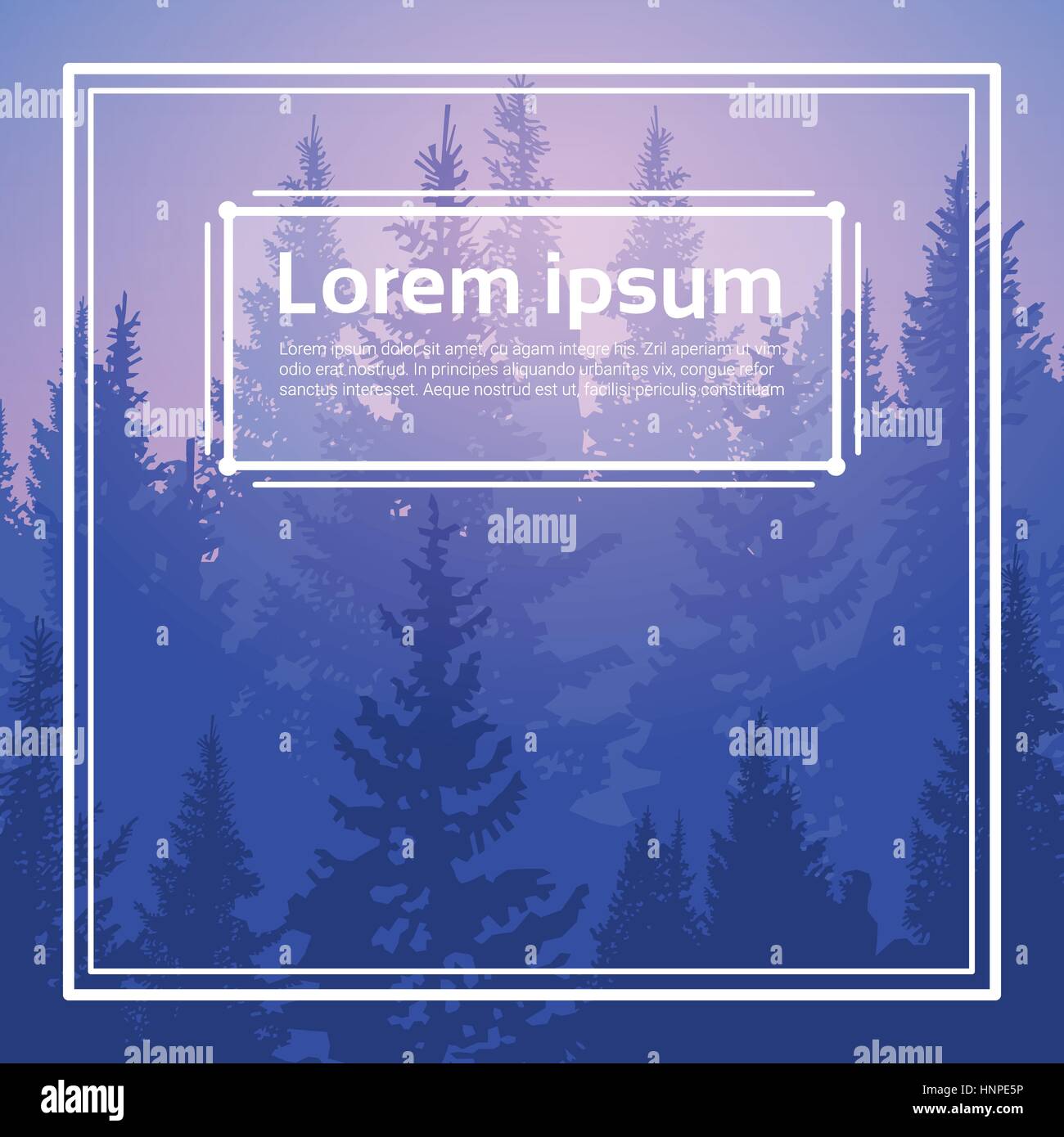 Beautiful pine forest blue Stock Vector Images - Alamy