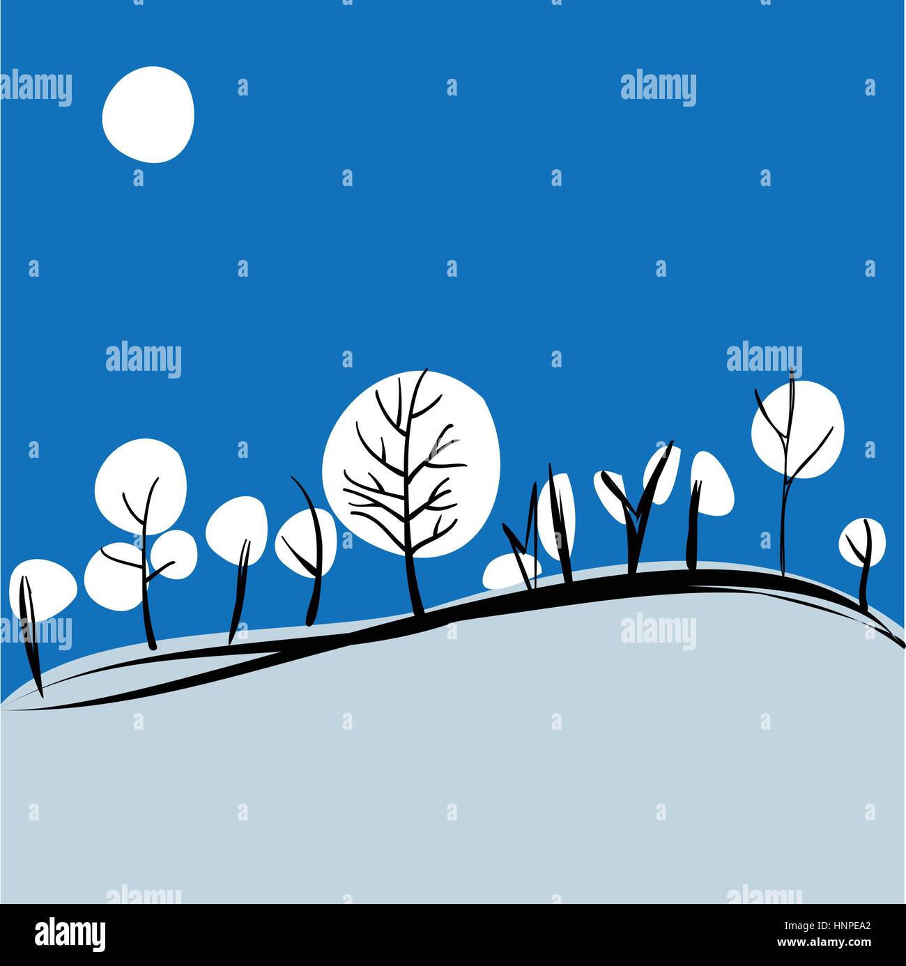Trees covered snow on winter Stock Vector Images - Alamy