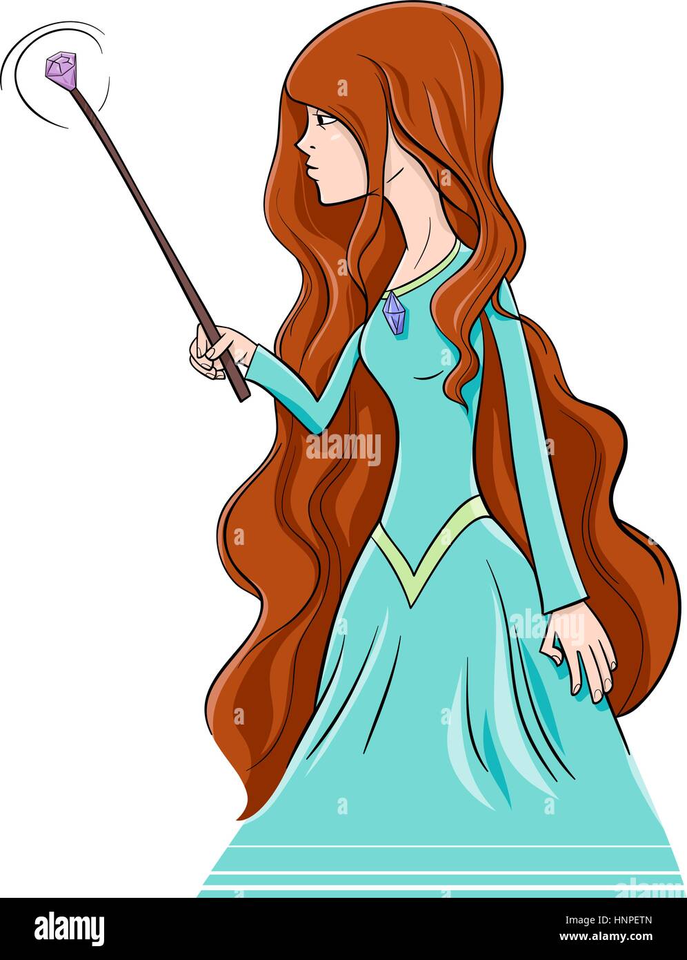 Cartoon Illustration of Witch Woman Fantasy Character Stock Vector ...