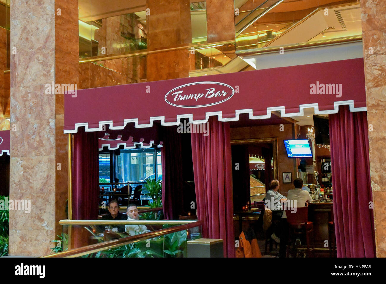 New York NY, USA, 10th January 2017 Trump Bar located in the main lobby ...