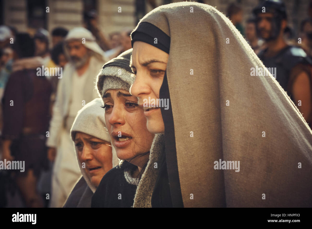 Romanian actress portrays grieving Virgin Mary during the Stations of ...