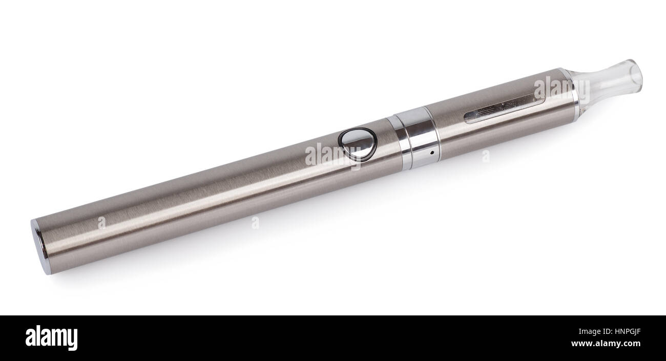 big metal electronic cigarette isolated on white background. E ...