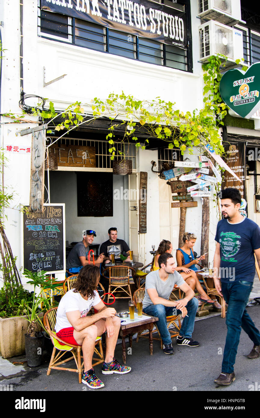 Cafe, Love Lane, Georgetown, Penang, Malaysia Stock Photo - Alamy