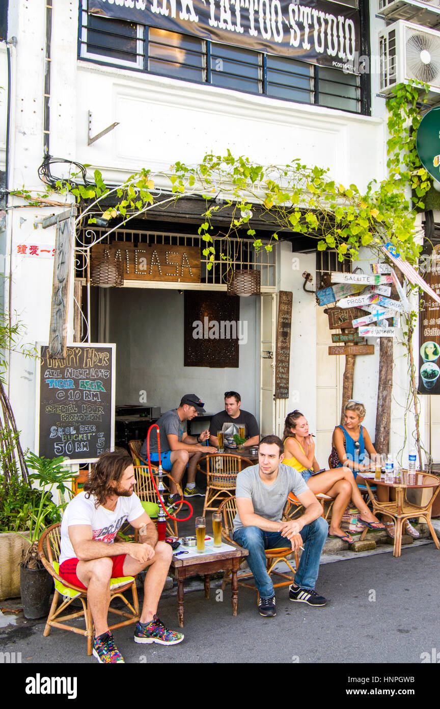 Cafe, Love Lane, Georgetown, Penang, Malaysia Stock Photo - Alamy