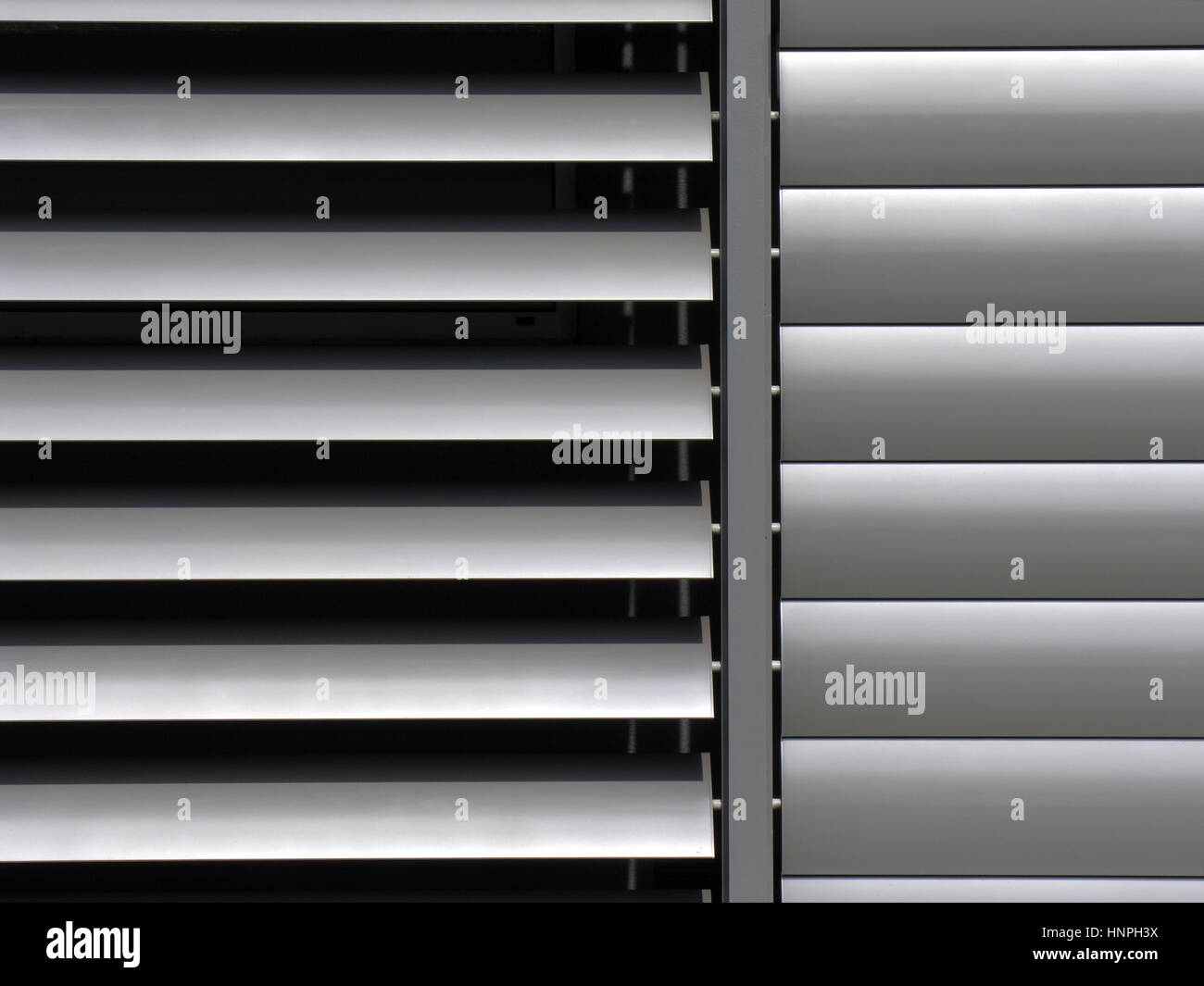 metallic window shutter at the office building, innovation technique ...