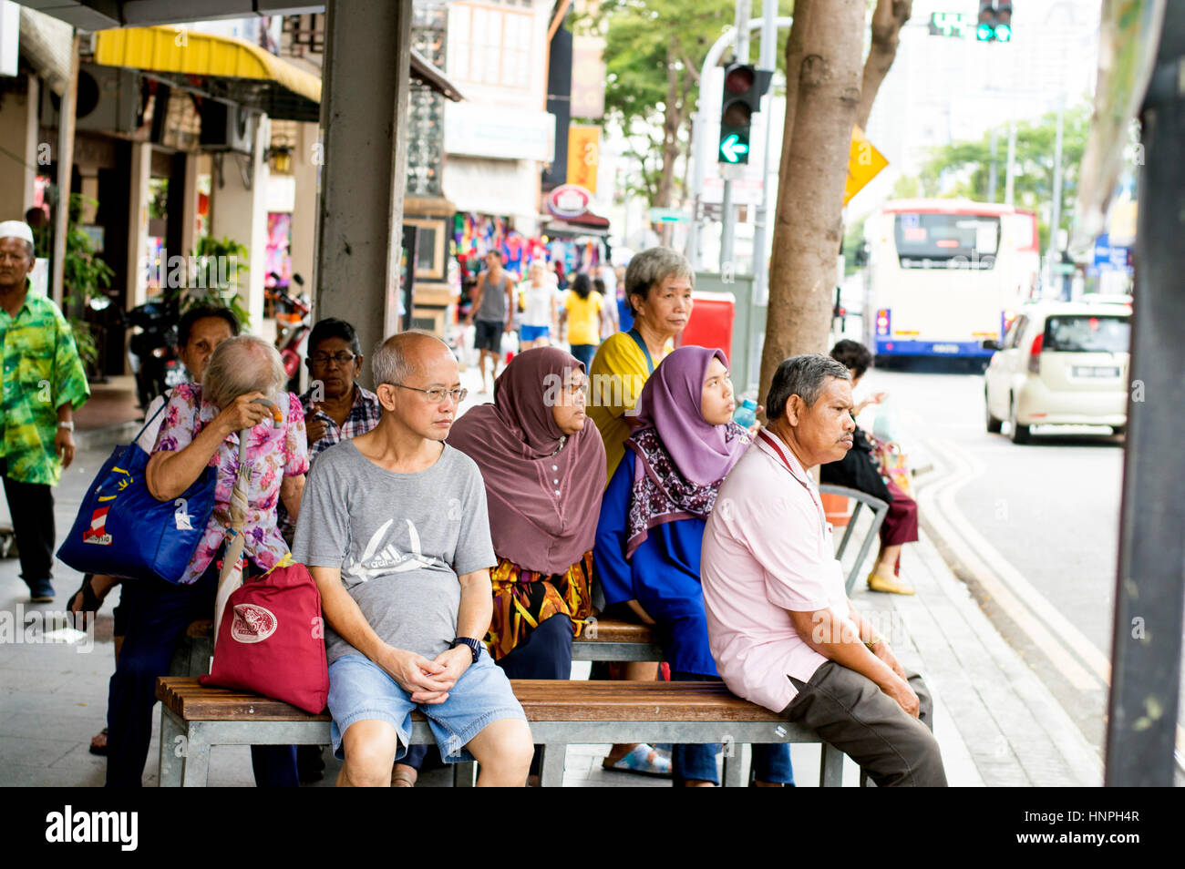 Bus stop, Jalan Penang, Georgetown, Penang, Malaysia Stock Photo - Alamy